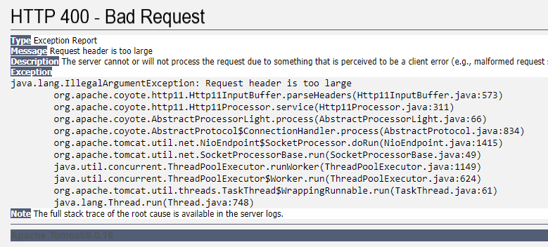 Can't Login to Jive: The Error Message "HTTP Status 400 - Bad Request" Appears - Jive Support